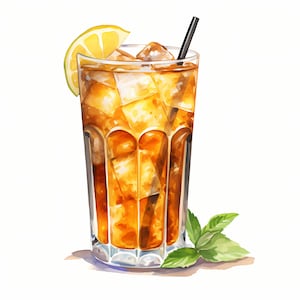 Iced Tea Clipart, Summer Drinks Images, 10 Watercolor Clip Art ...
