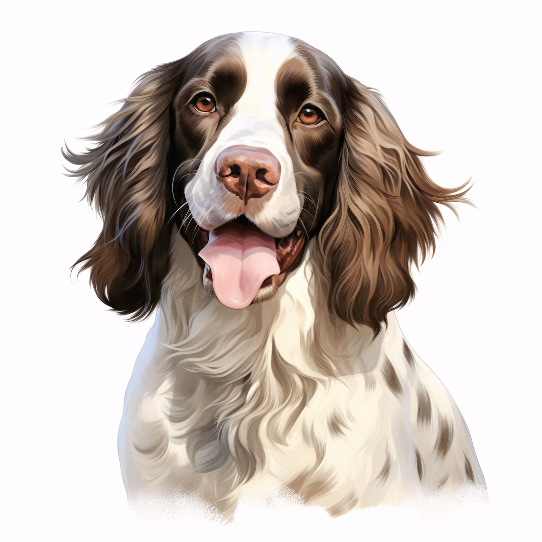 English Springer Spaniel Clipart, Spaniel Dog Images, 10 Watercolor ...