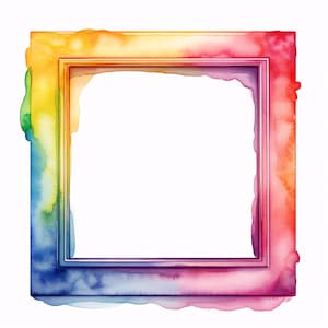 Watercolor Frame Clipart, Colorful Border Images, 10 Watercolor Clip ...