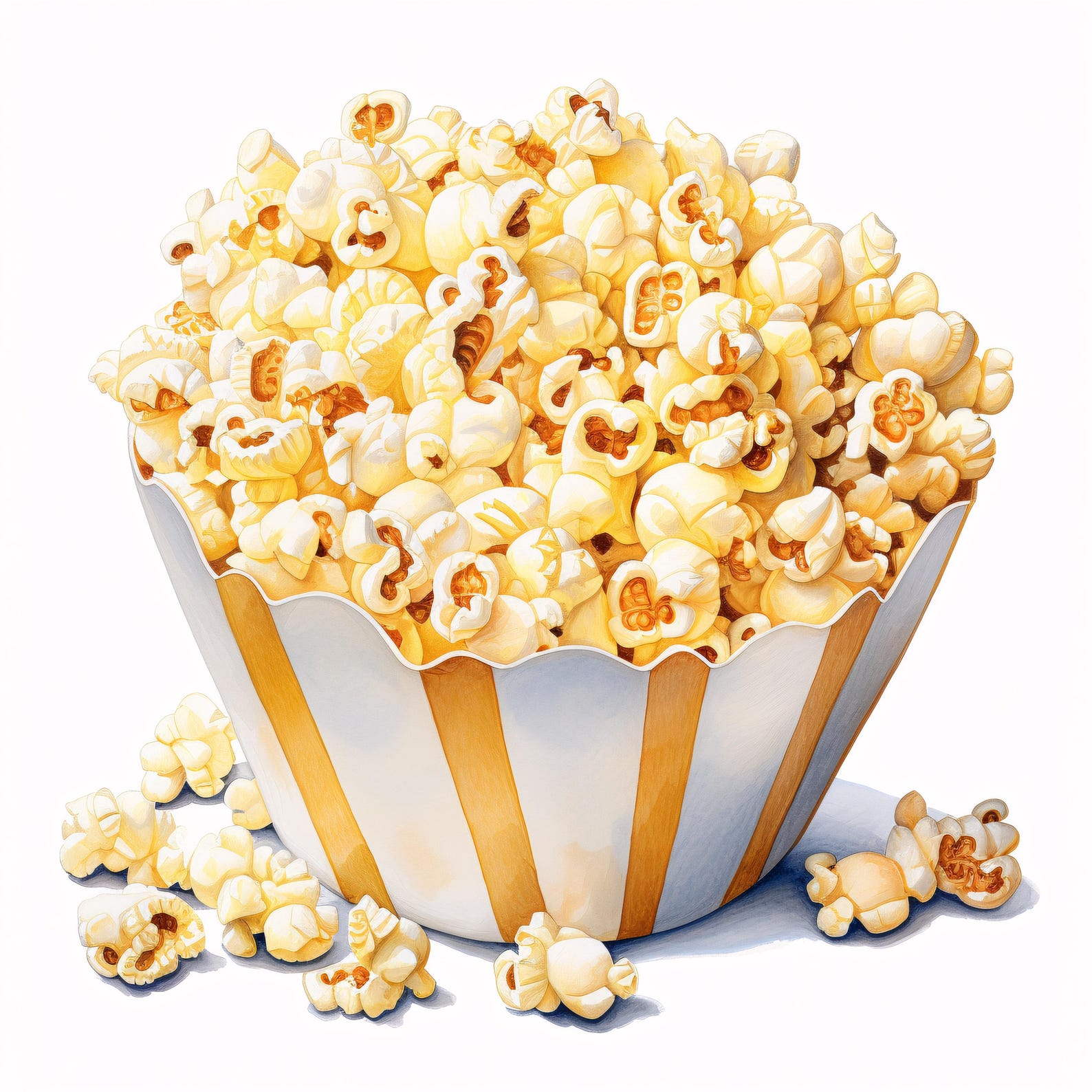 Watercolor Popcorn Clipart: Snack Food JPG Images for Commercial Use ...
