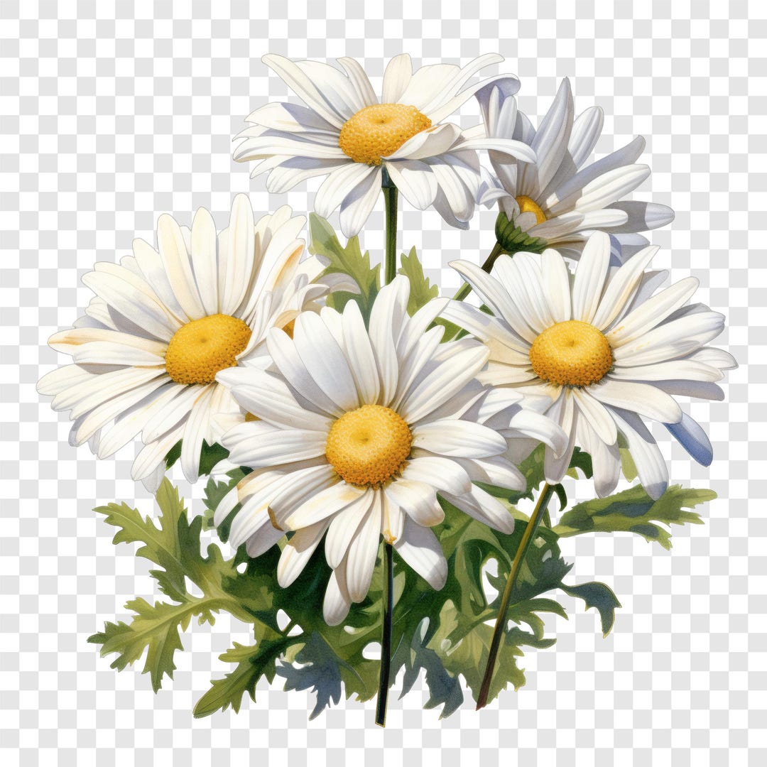 8 PNG White Daisy Clipart, Spring Flowers Images, Watercolor Clip Art ...