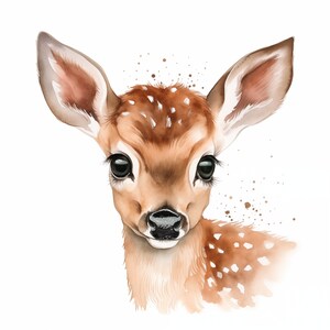 Fawn Baby Clipart, Baby Deer Images, 12 Watercolor Clip Art, Printable ...