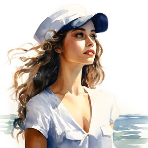 Sailor Girl Clipart, Pin up Girls Images, 10 Watercolor Clip Art ...