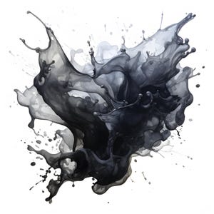 Black Splash Clipart, Black Ink Splashes Images, 10 Watercolor Clip Art ...