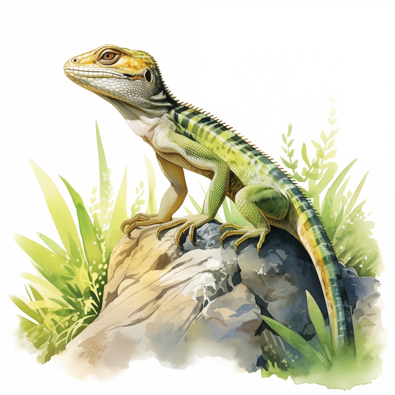 Lizard Clipart, Reptiles Images, 10 Watercolor Clip Art, Printable Jpgs ...