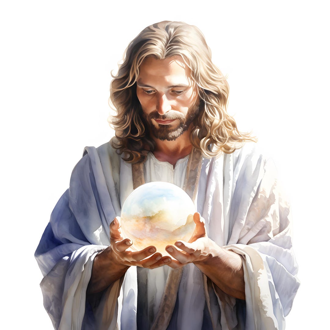 Jesus Christ Watercolor Clipart: Globe Images, Printable Jpgs ...