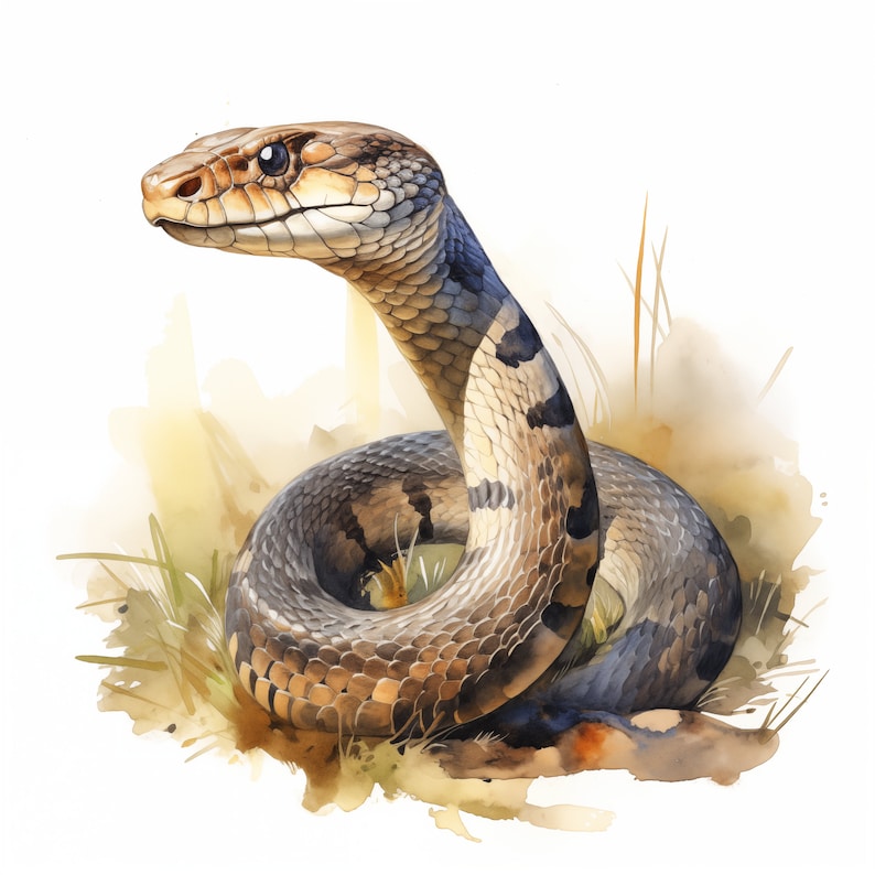 Snake Clipart, Reptile Images, 10 Watercolor Clip Art, Printable Jpgs ...