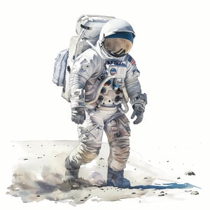 Watercolor Astronaut Clipart: Space Man JPG Images (digital Download ...
