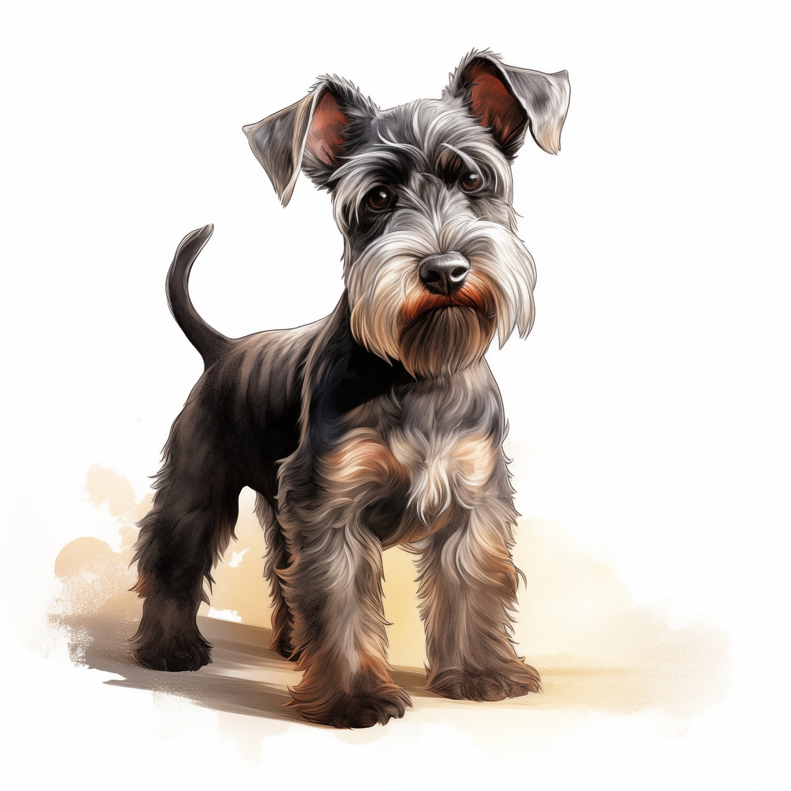 Miniature Schnauzer Clipart, Schnauzer Dog Images, 10 Watercolor Clip ...