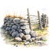 Stone Fence Clipart, Fence of Stone Images, 10 Watercolor Clip Art ...