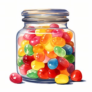 Jar With Candies Clipart, Candy Jars Images, 10 Watercolor Clip Art ...