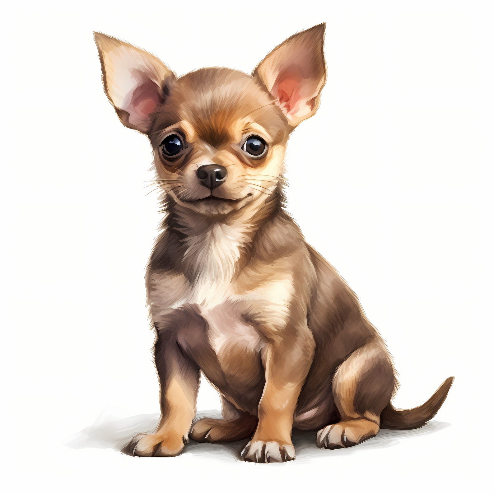 Chihuahua Dog Clipart, Puppy Dog Images, 10 Watercolor Clip Art ...