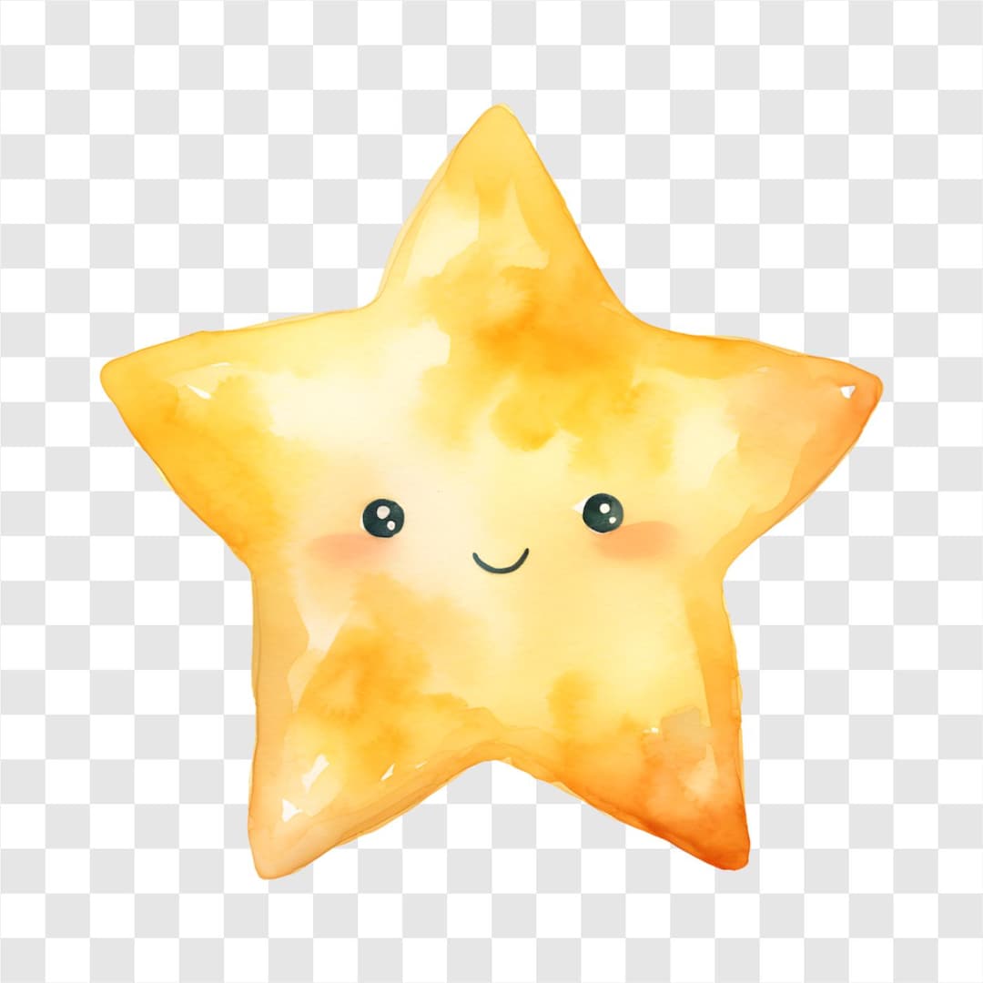 10 PNG Little Star, Cute Stars Clipart, Watercolor Clip Art, Instant ...