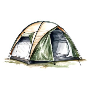 Camping Tent Clipart, Cozy Camping Images, 10 Watercolor Clip Art ...