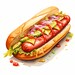 Hot Dog Clipart, American Hotdog, Fast Food Images, 10 Watercolor Clip ...