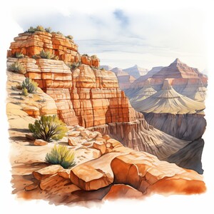 Grand Canyon Clipart, Grand Canyon Landscape Images, 10 Watercolor Clip ...