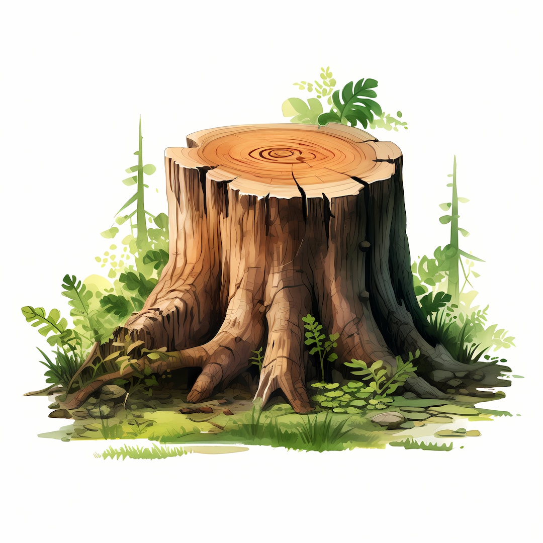 Forest Stump Clipart, Tree Stumps Images, 10 Watercolor Clip Art ...