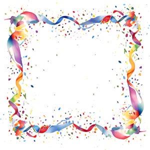 Watercolor Confetti Frame Clipart: Colorful Border Images (jpgs) - Etsy