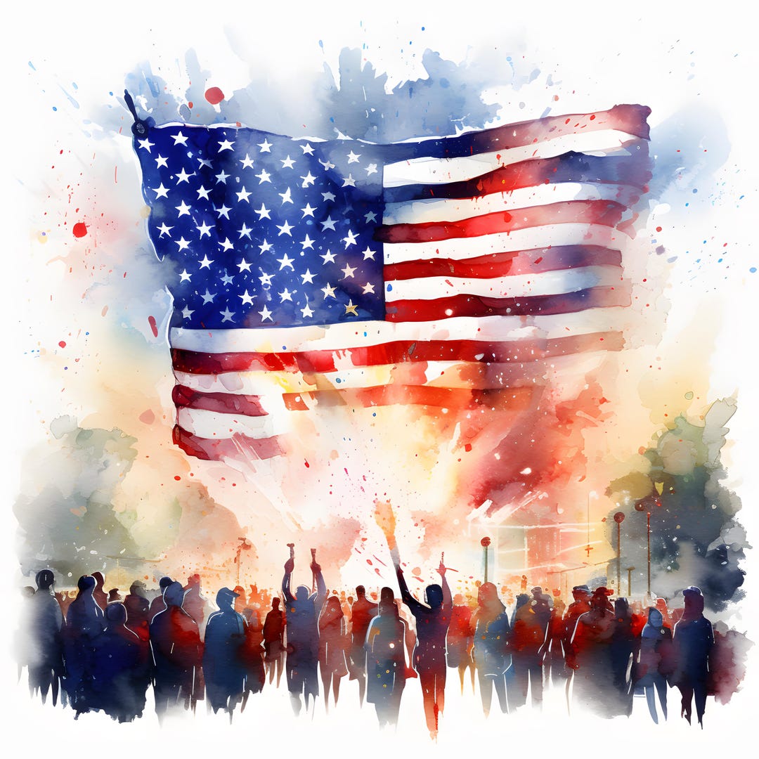 Independence Day Clipart, 4th of July Images, 10 Watercolor Clip Art ...