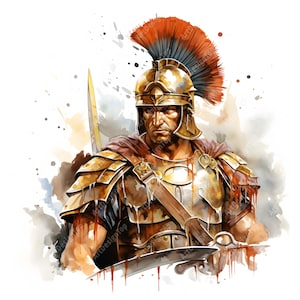 Watercolor Roman Centurion Clipart: 10 JPG Images (commercial Use) - Etsy