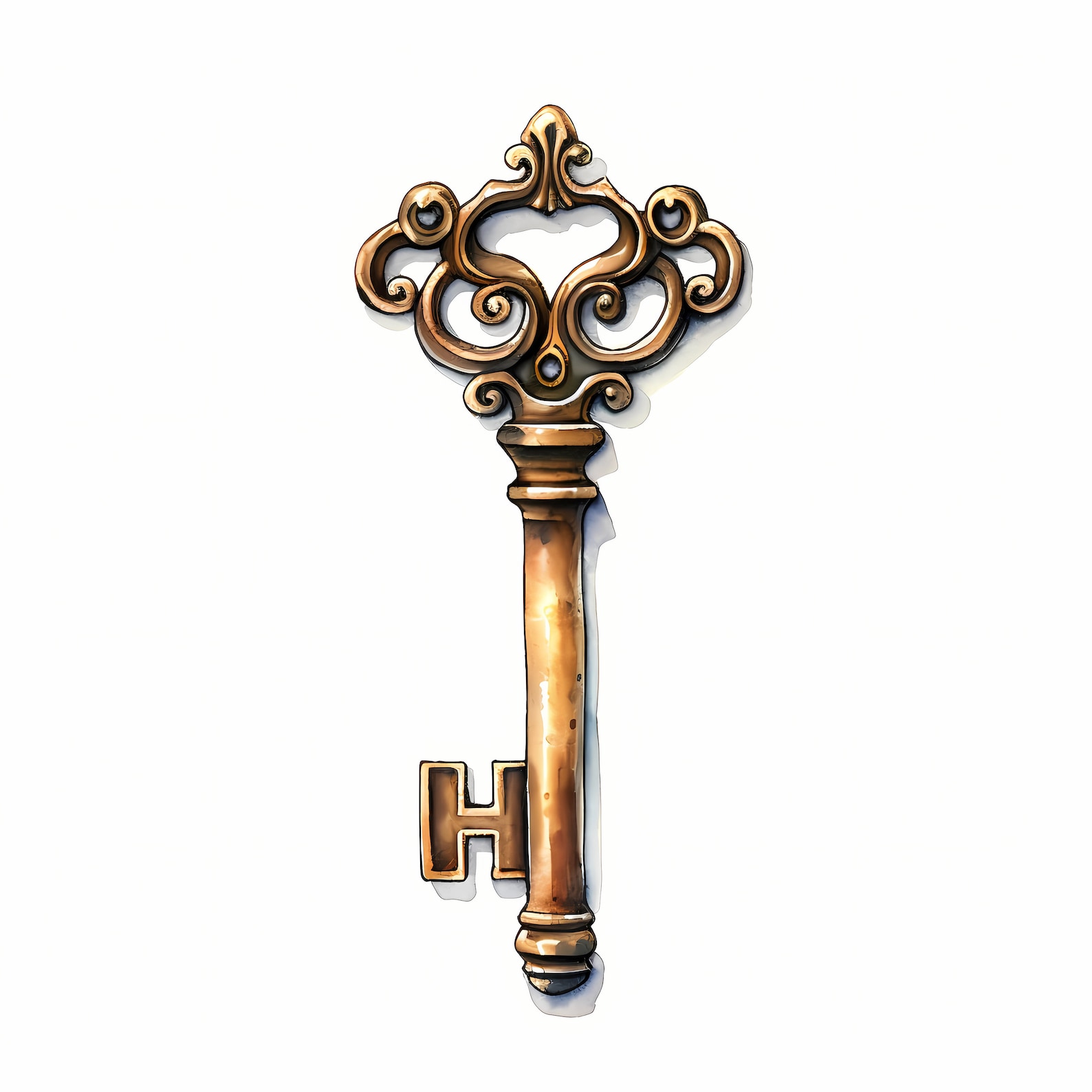 Vintage Key Clipart, Antique Keys Images, 10 Watercolor Clip Art ...