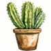 Cactus Clipart, Cactus in Pot Images, 10 Watercolor Clip Art, Printable ...