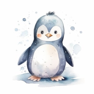 Penguin Clipart, Cute Penguins Images, 10 Watercolor Clip Art ...