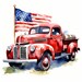 Patriotic Truck Clipart, July 4th Pickup Truck Images, 10 Watercolor ...