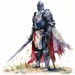 Watercolor Knight Clipart: Medieval Warrior Images (jpgs, Commercial ...