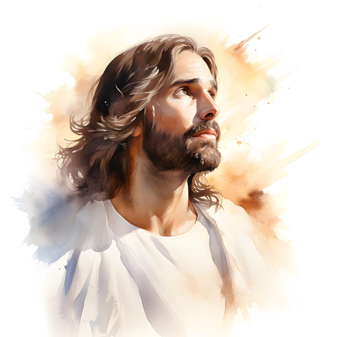 Jesus in Rays Clipart, Jesus Christ Images, 10 Watercolor Clip Art ...