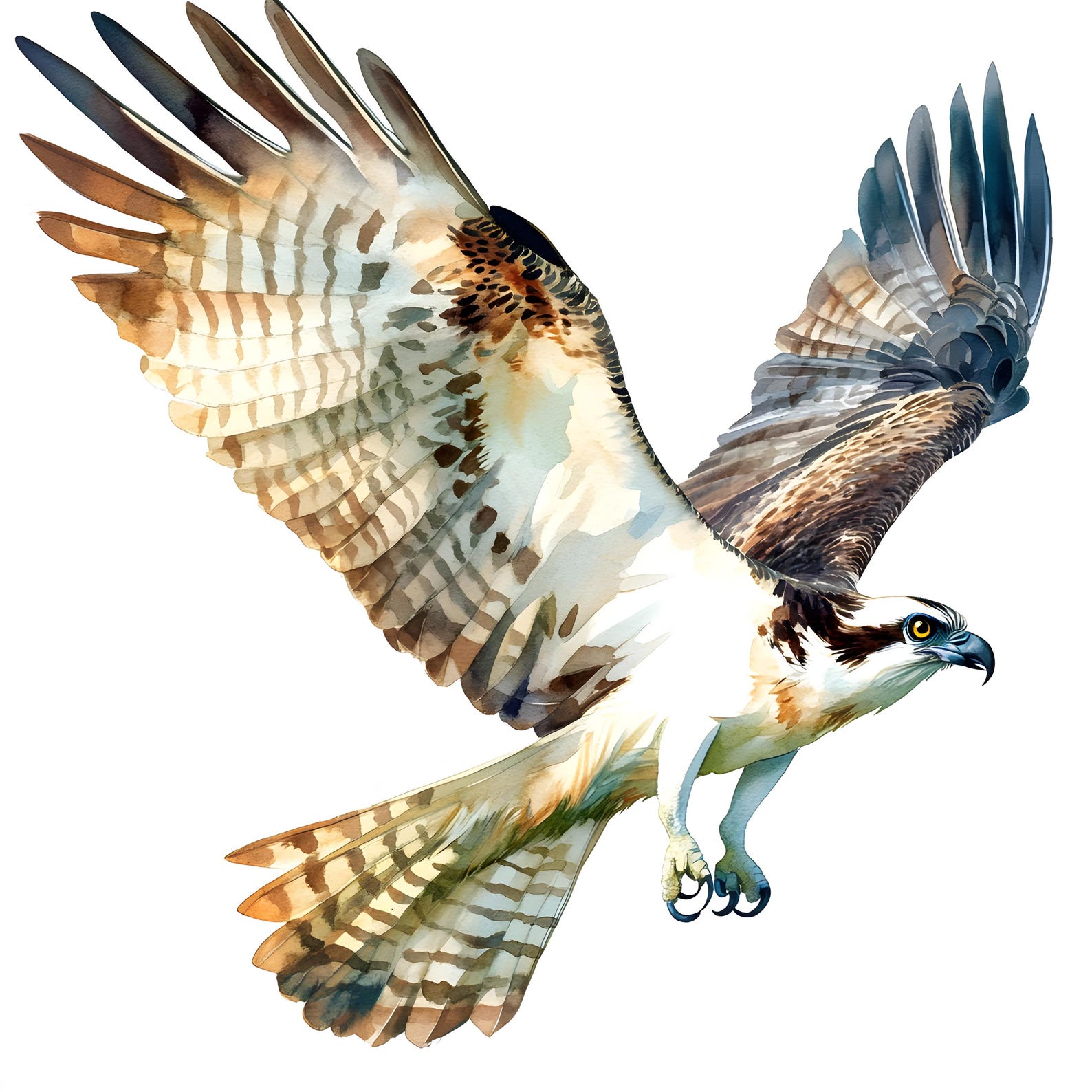 Watercolor Osprey Clipart: Bird of Prey Images (JPG Digital Download ...