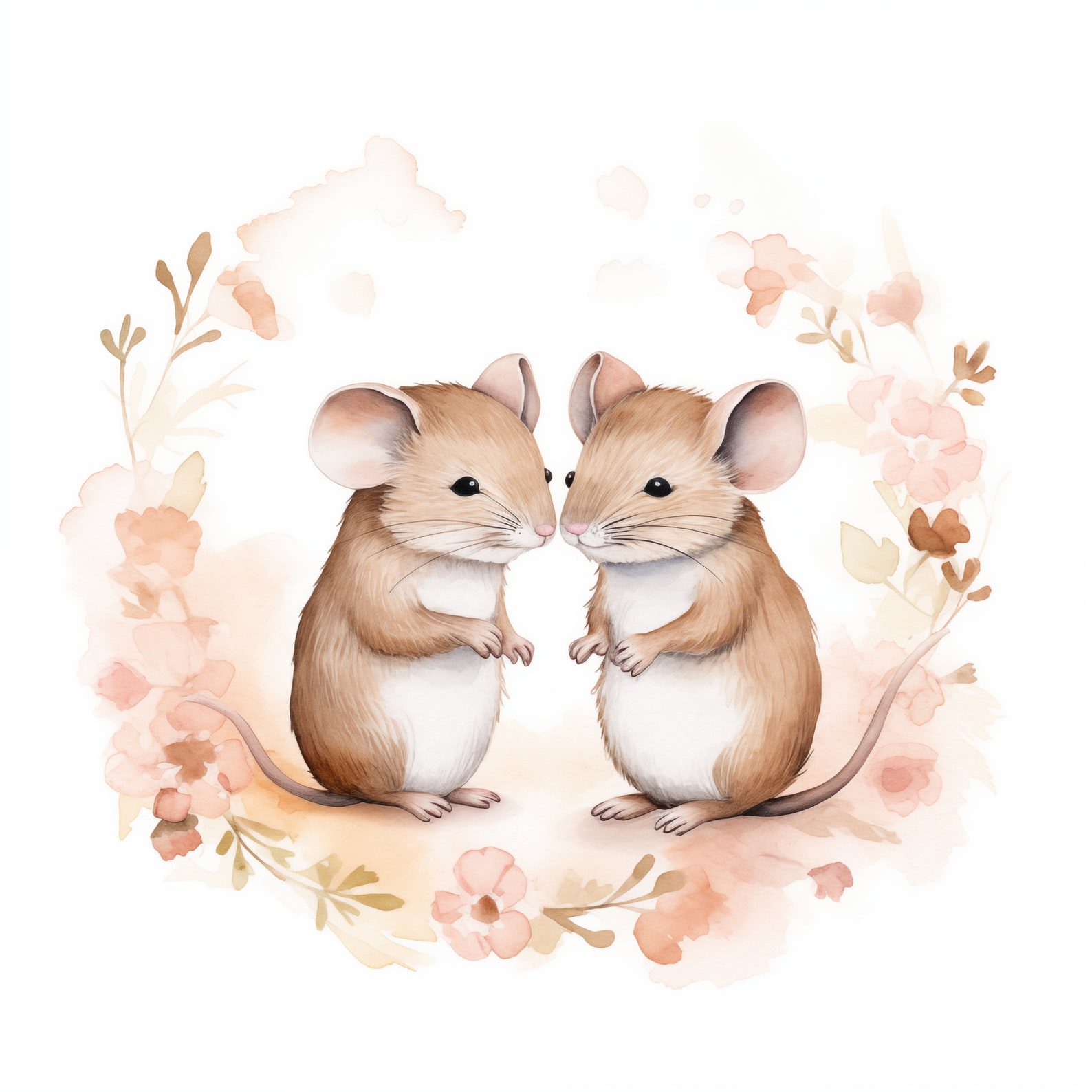 Animal Couple Clipart, Romantic Animals Images, 20 Watercolor Clip Art ...