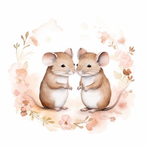 Animal Couple Clipart, Romantic Animals Images, 20 Watercolor Clip Art ...