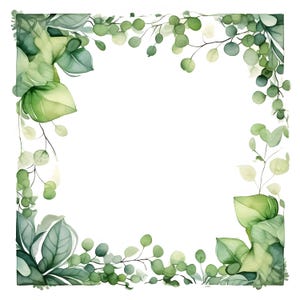 Botanical Frame Clipart, Floral Border Frames Images, 10 Watercolor ...