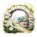 Stone Arch Clipart, Stone Arch With Flowers Images, 10 Watercolor Clip ...