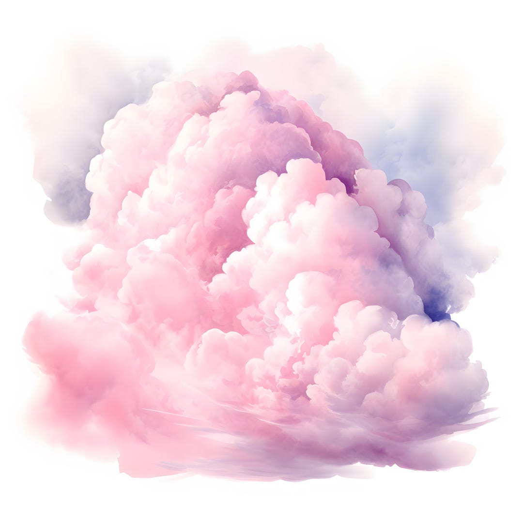Pastel Watercolor Clouds Clipart: Pink Cloud Images (jpgs, Commercial ...