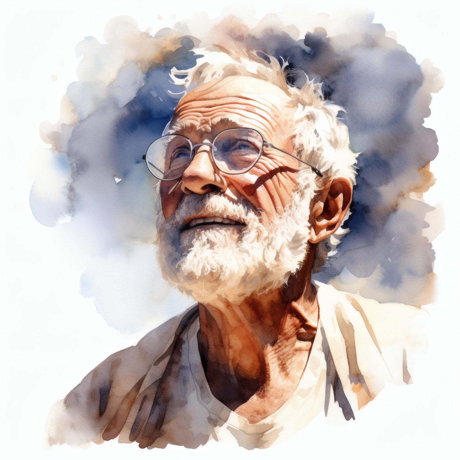 Old Man Portrait Clipart, Elder Face Images, 10 Watercolor Clip Art ...