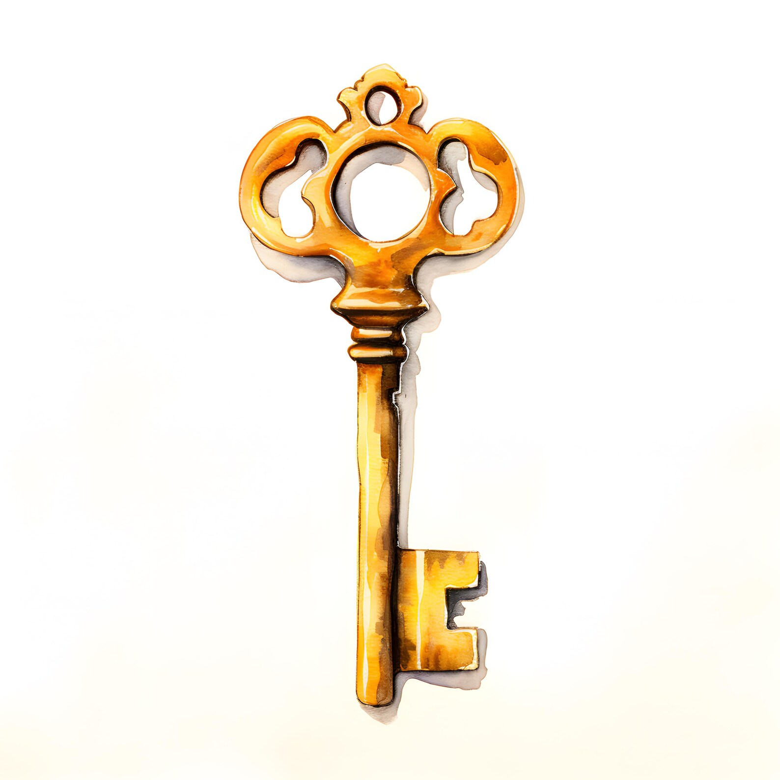 Vintage Gold Key Watercolor Clipart: Old Fashioned Keys (jpgs) - Etsy