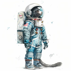 Astronaut Animals Clipart, Animal in Spacesuit Images, 10 Watercolor ...