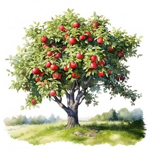Watercolor Apple Tree Clipart: Orchard Images (digital Download) - Etsy
