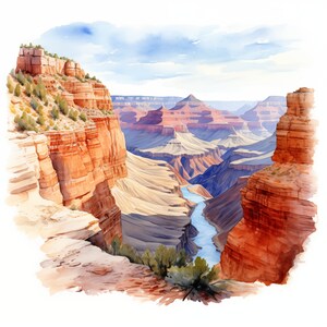 Grand Canyon Clipart, Grand Canyon Landscape Images, 10 Watercolor Clip ...