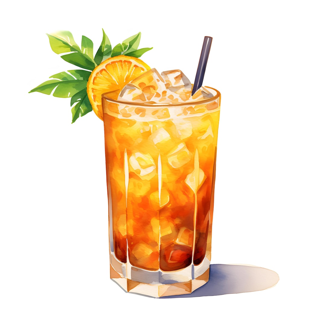 Mai Tai Cocktail Clipart, Alcohol Drinks Images, 10 Watercolor Clip Art ...
