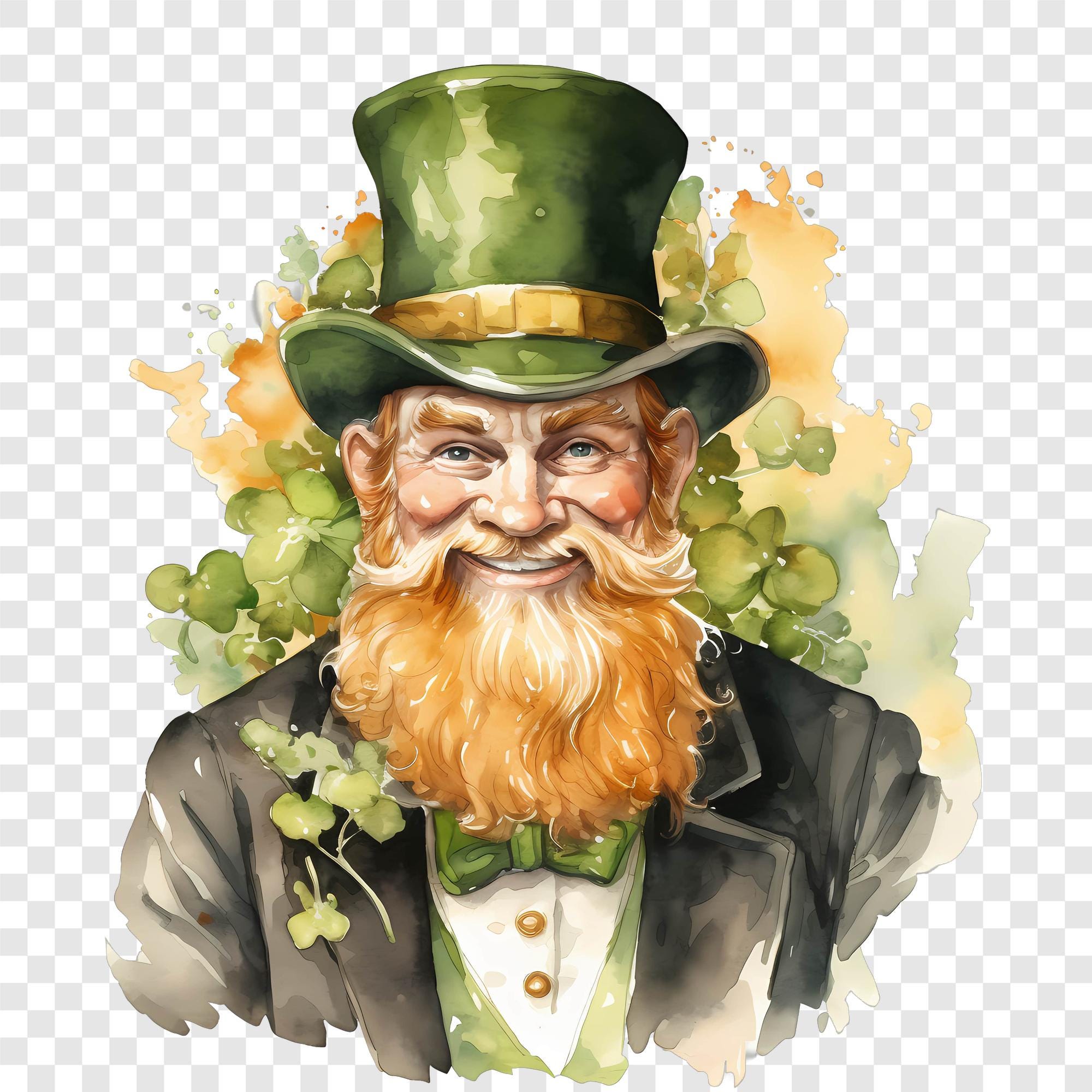 10 PNG Leprechaun Clipart, St Patricks Day Gnome Images, Watercolor ...