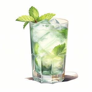 Mint Julep Clipart, Mint Julep Cocktail Images, 10 Watercolor Clip Art ...