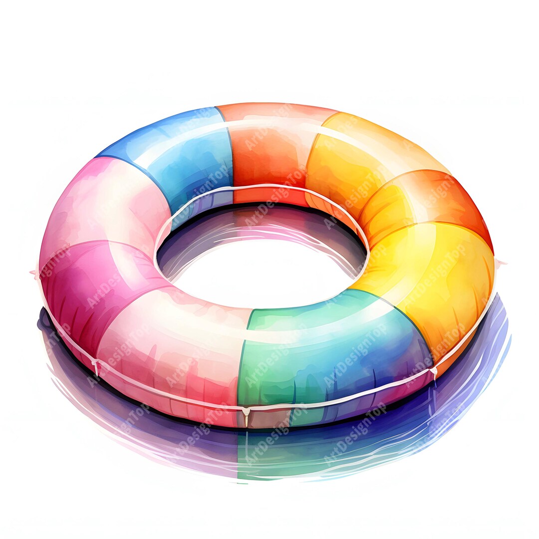 Swim Ring Clipart, Swimming Ring Images, 10 Watercolor Clip Art ...