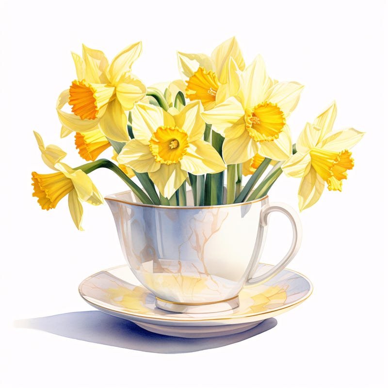 Daffodil Tea Cup - Etsy