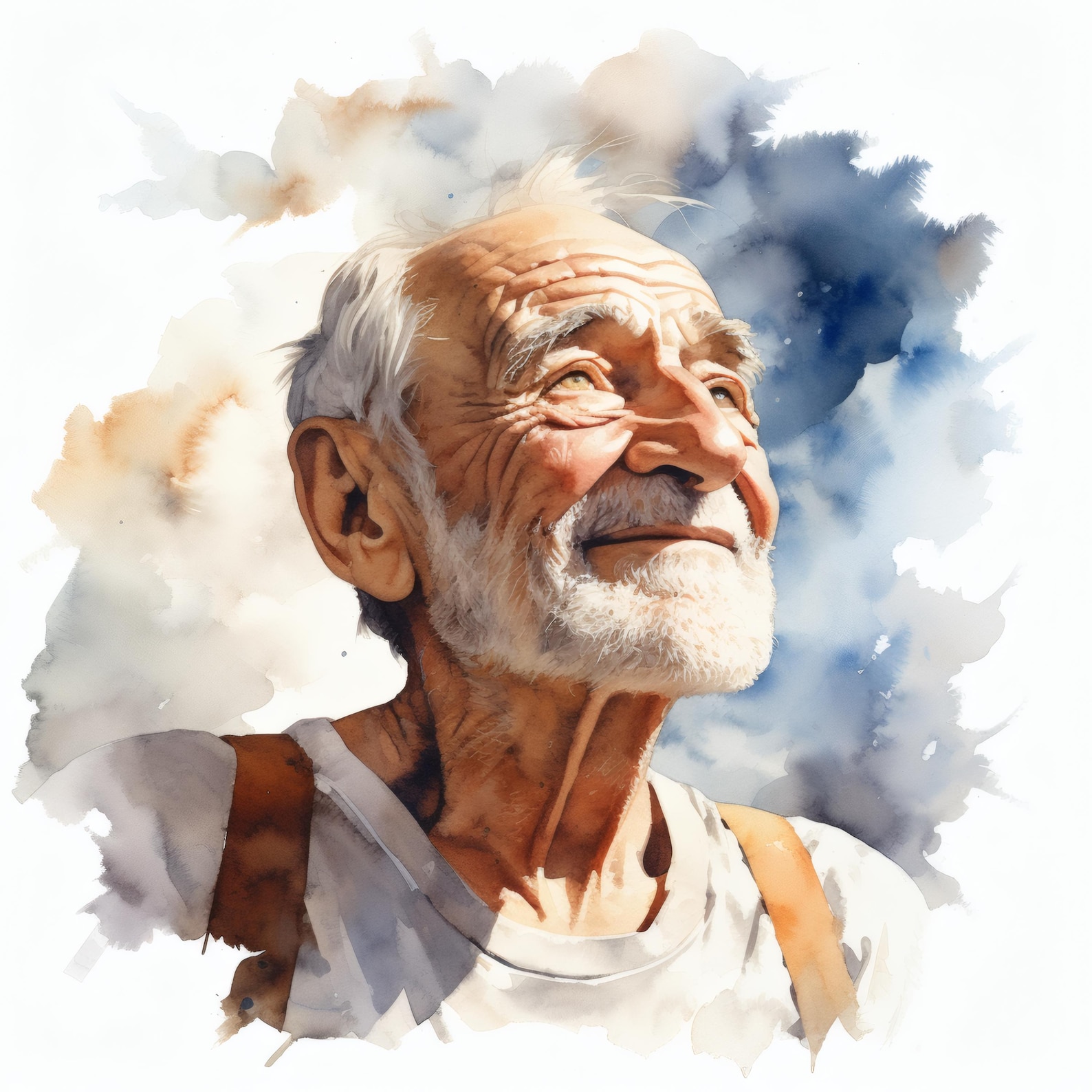 Old Man Portrait Clipart, Elder Face Images, 10 Watercolor Clip Art ...