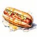 Hot Dog Clipart, American Hotdog, Fast Food Images, 10 Watercolor Clip ...
