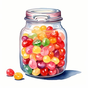 Jar With Candies Clipart, Candy Jars Images, 10 Watercolor Clip Art ...