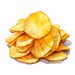 Watercolor Potato Chips Clipart: Snack Food JPG Images (commercial Use ...